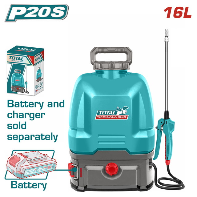 TOTAL Cordless Agriculture sprayer Machine 20V (With Battery & Charger ...